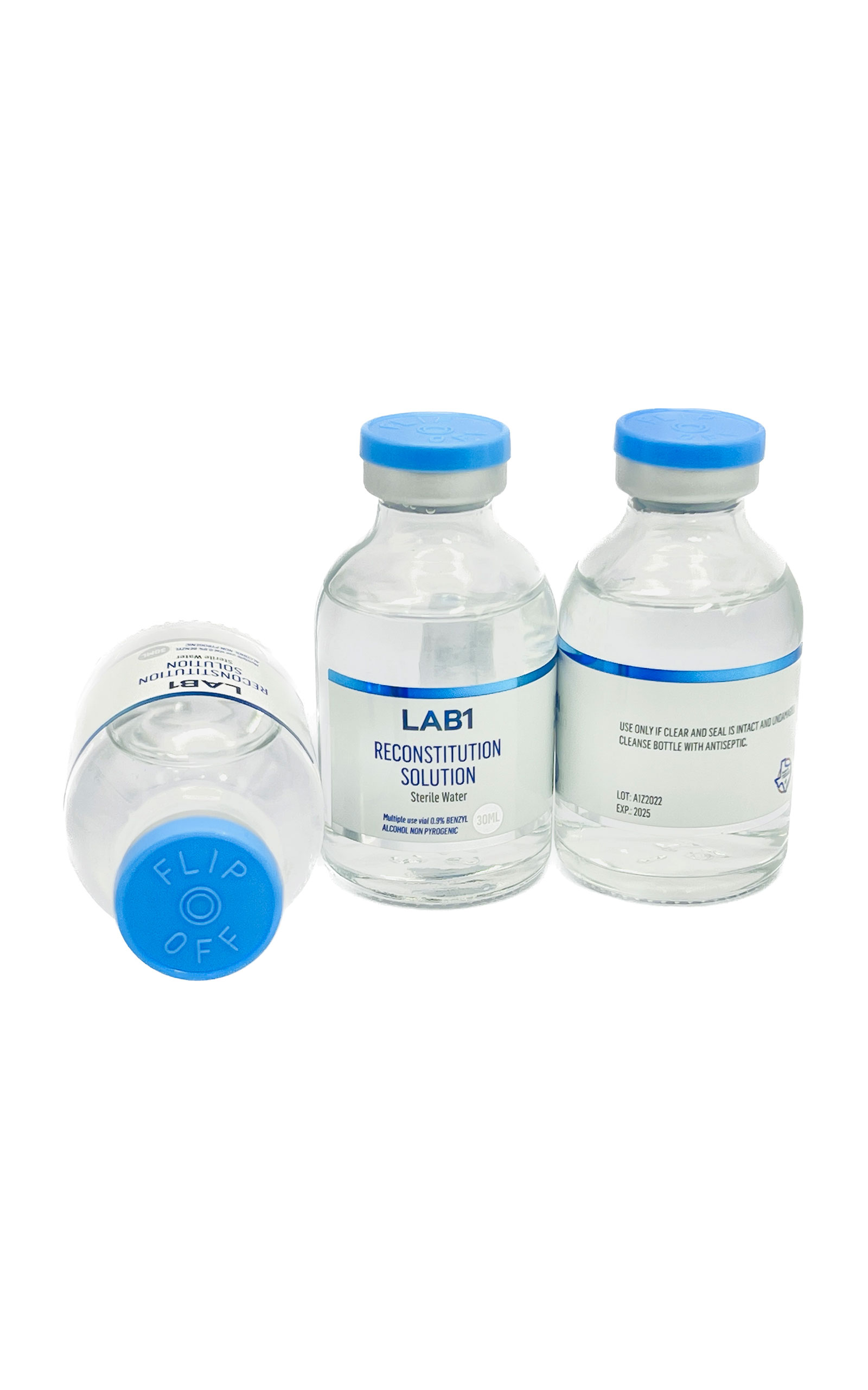 Reconstitution Solution 30ml / 3 Pack Glass Vials - STATPeptides